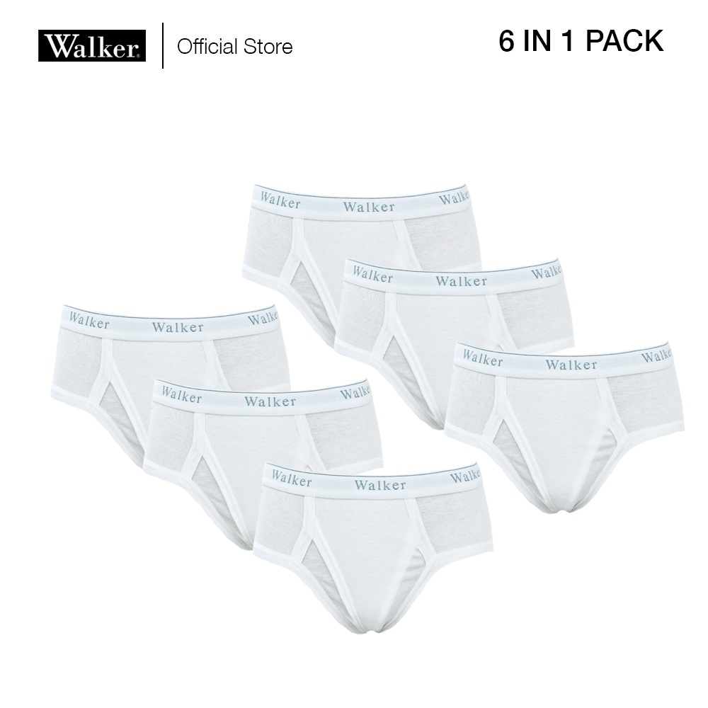 Walker Classic Cotton Comfort White Brief (6 in 1 Pack) | Shopee ...