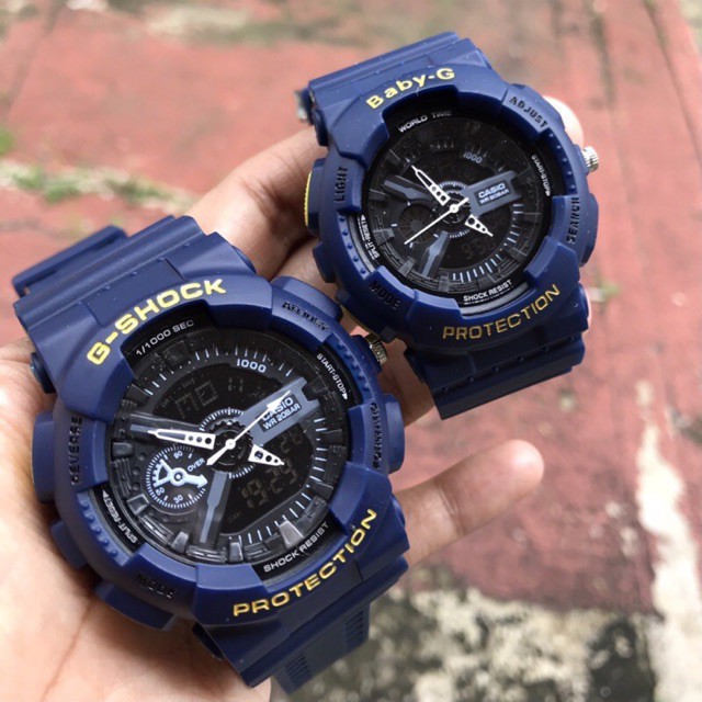 Cheap Couple!! G Shock Watch Ga110 Rubber Navy Blue Yellow Recommended ...