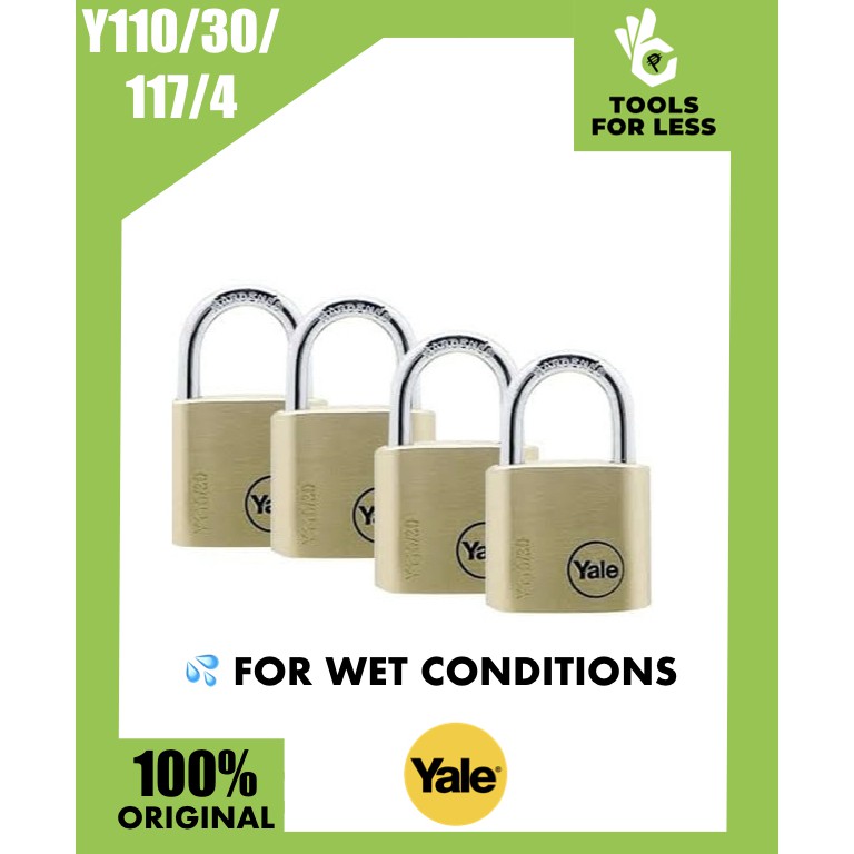 Yale Y110 4 pcs. Keyed-Alike Outdoor Series Wet Conditions Solid Brass ...
