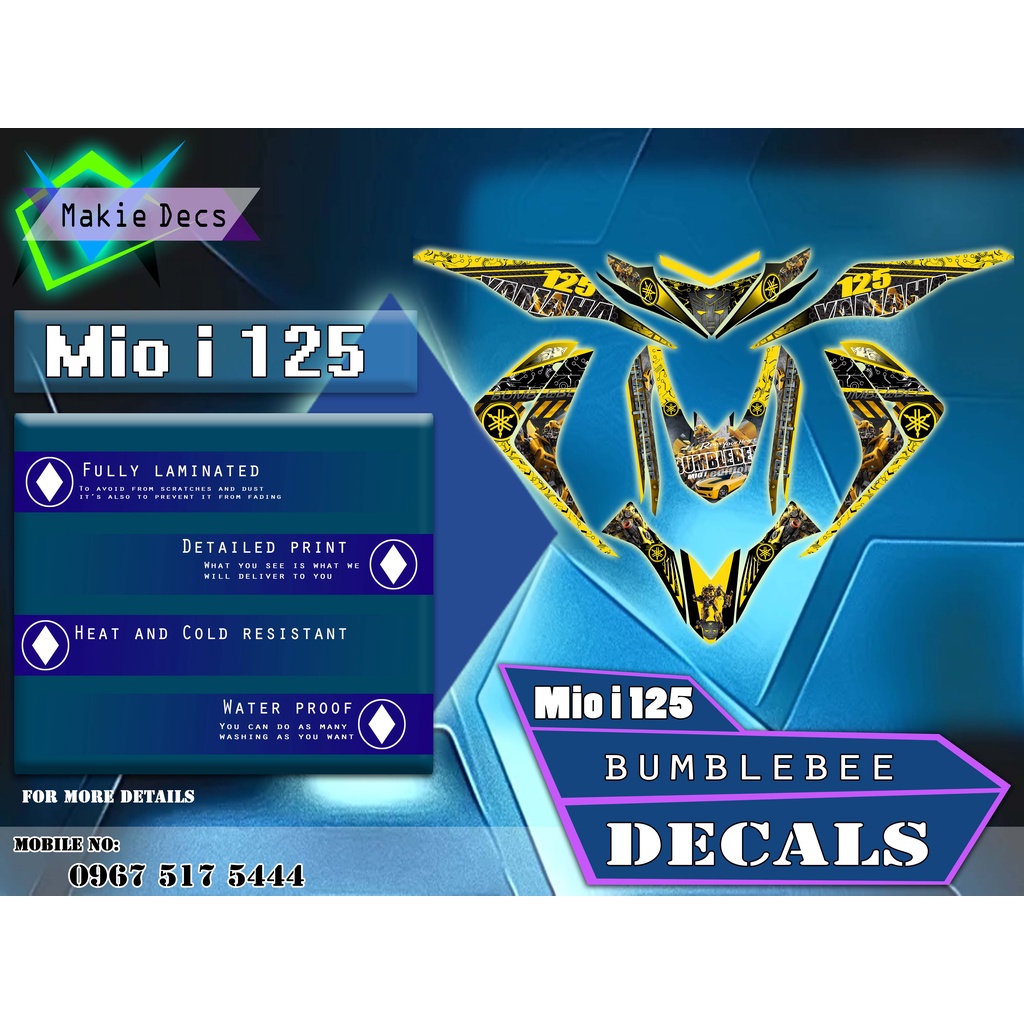 Mio i 125 Bumblebee - Full body set decals | Shopee Philippines