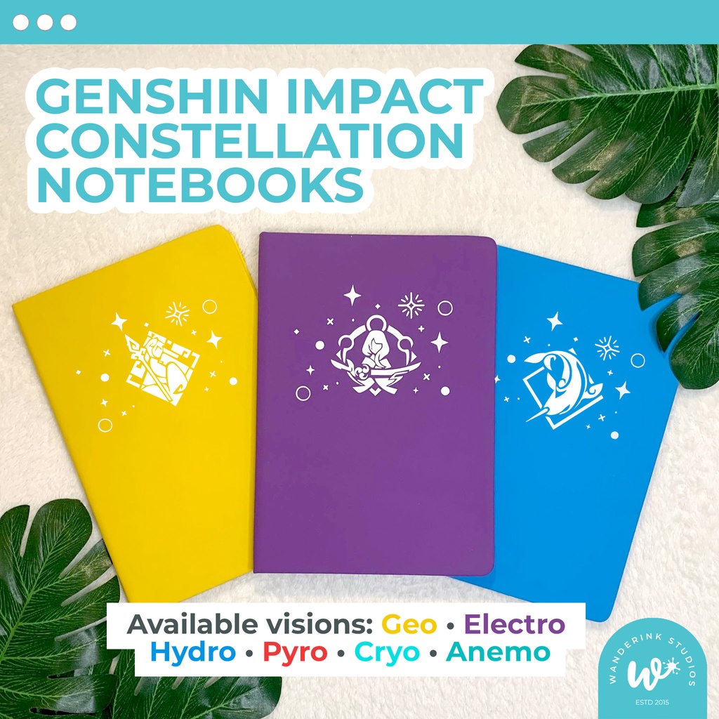 Genshin Impact Character Constellation Vision Colored Lined A5 Notebook ...