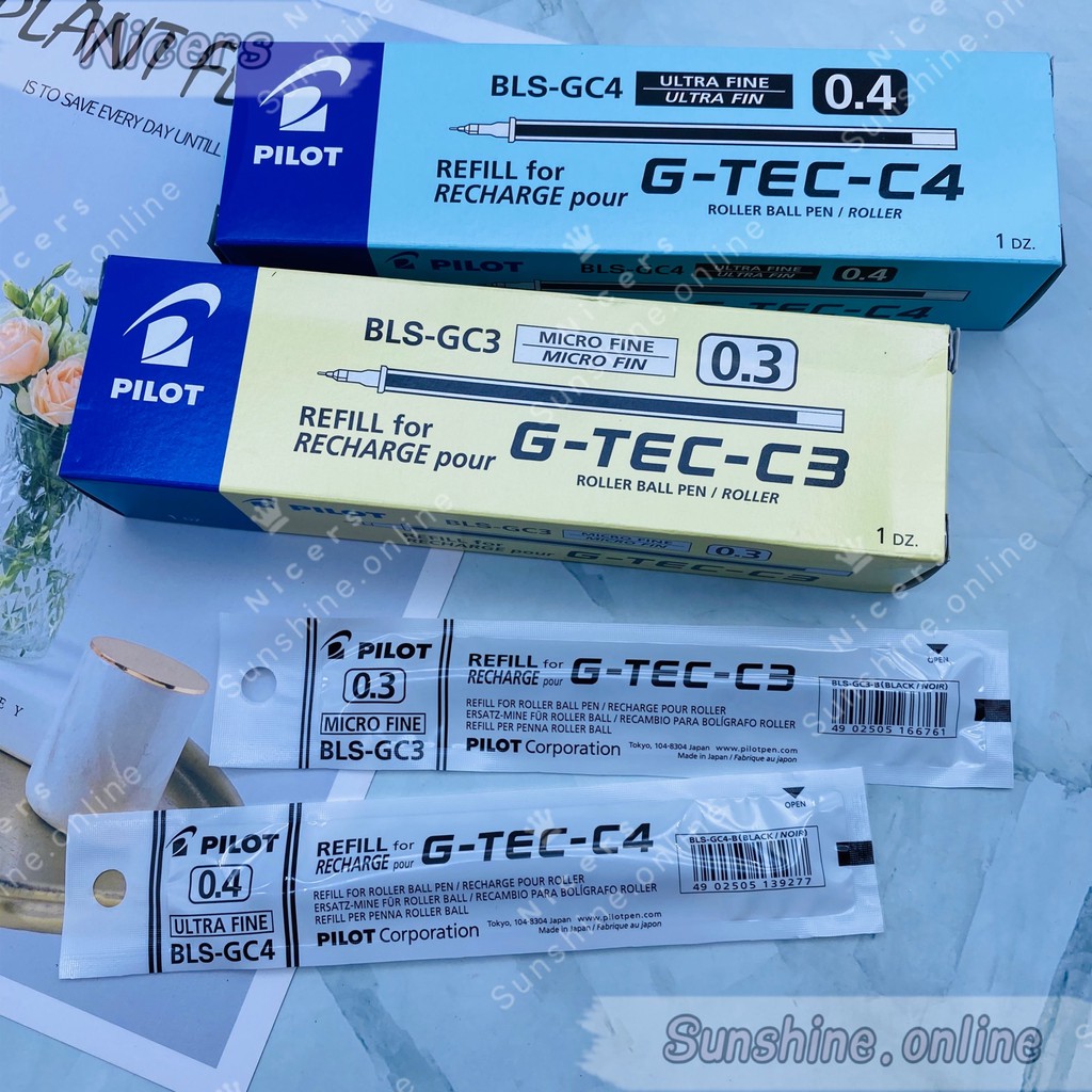 Original Pilot G-tec signpen Refill Black gtec C3/C4 0.3mm/0.4mm ...