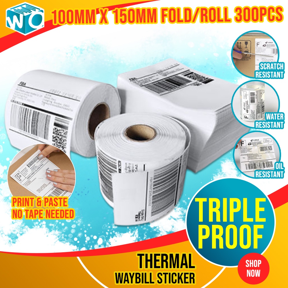 Waybill sticker A6 100*150 Fold & Roll 300pcs-Officom Label paper ...