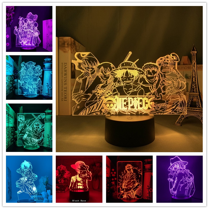 One Piece 3d Led Lamps Touch + Remote Control Can Change 16 Colors ...