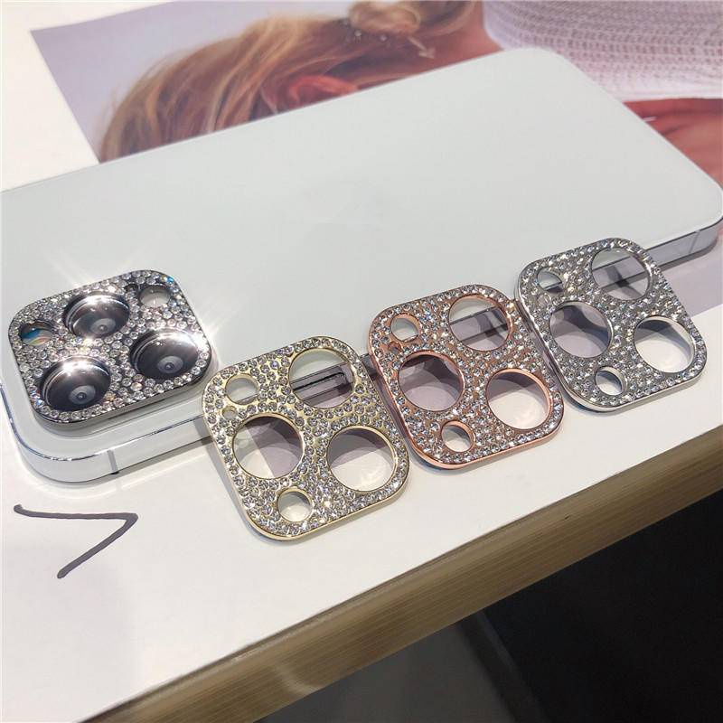 Rhinestone Camera Protection Metal Ring For iPhone 13 12 11 Pro MAX ...