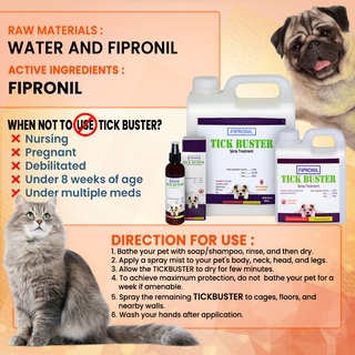 FIPRO-Tick Buster Fipronil Dogs & Cats Spray Treatment Anti Ticks,Fleas ...