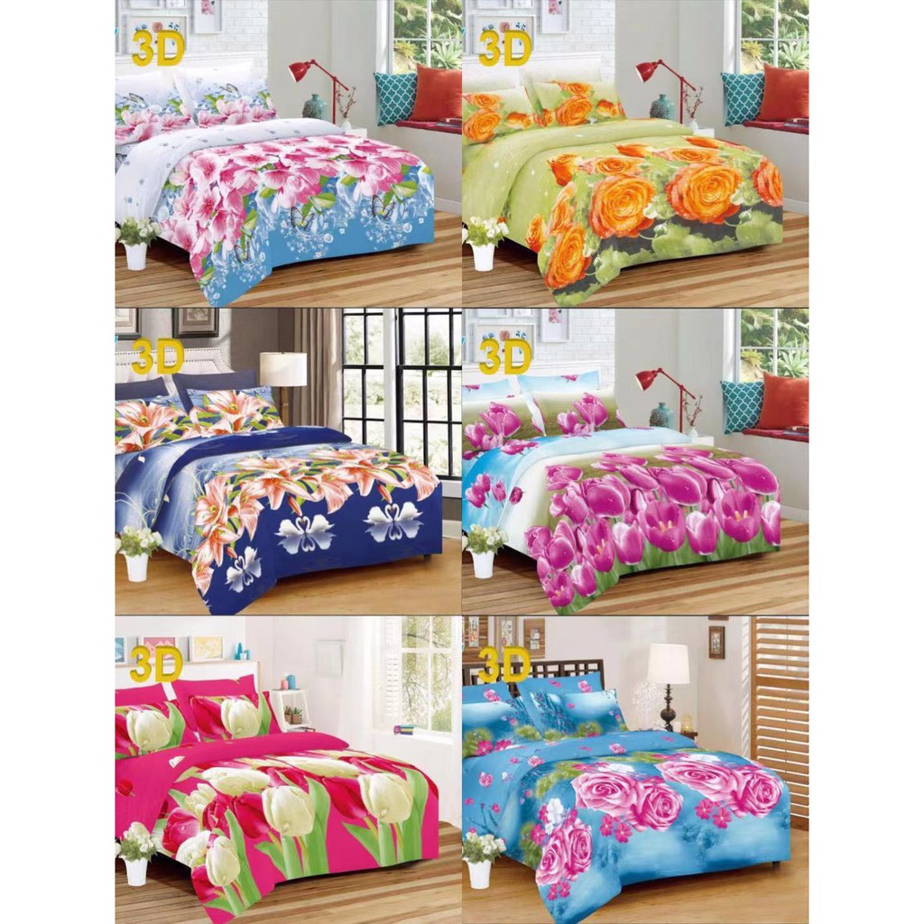 3D big flower 4in1 us Cotton Bedsheet bedding set Premium Quality ...