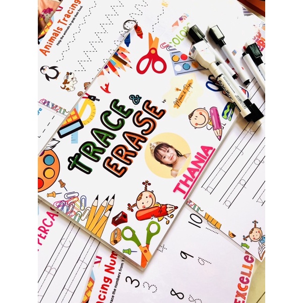Trace & Erase Worksheet - a4 laminated personalized tracing worksheet | Shopee Philippines