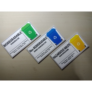 Garbage Bin Signs/Labels, Waste Disposal Segregation Labels | Shopee ...