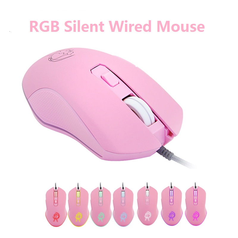 RGB Wired Silent Mouse Pink Optical Sailor Moon Gaming Computer Mouse ...