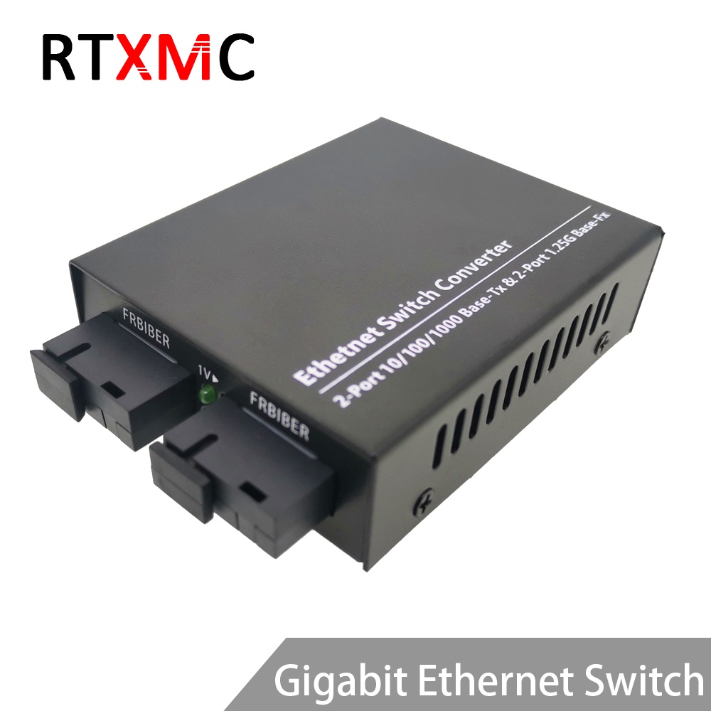 2G2E Port Gigabit Optical Fiber Media Converter Fiber Transceiver Single Fiber Converter 20km SC ...