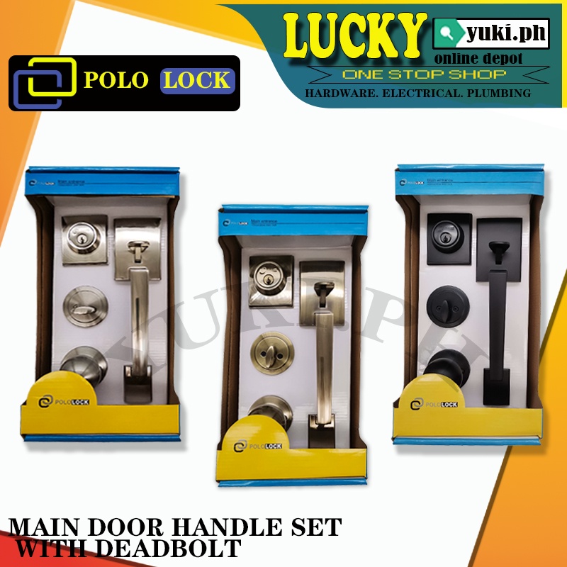PL88027-D1 POLOLOCK MAINDOOR HANDLE SET WITH CYLINDER & DEADBOLT ...
