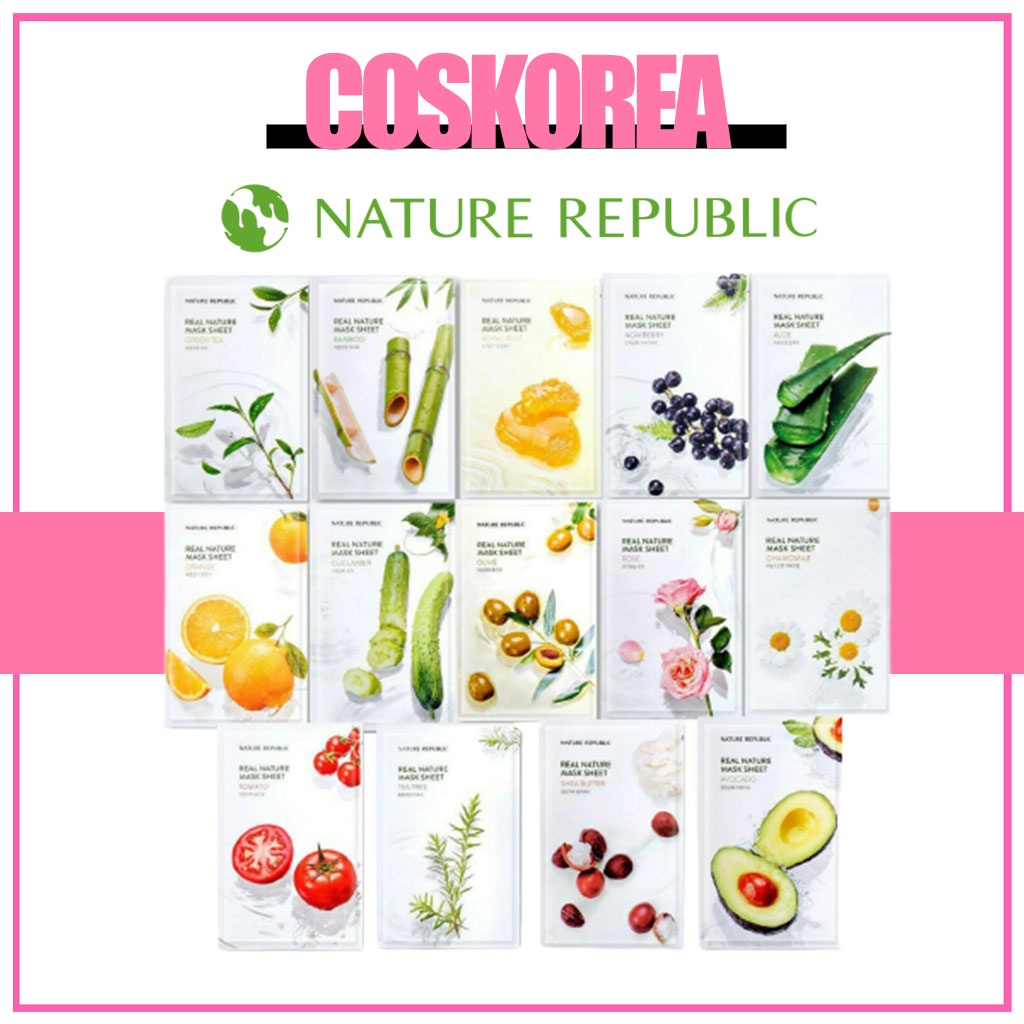 Nature Republic / Real Nature Mask Sheet / 14 Types / Korea Sheet Mask ...