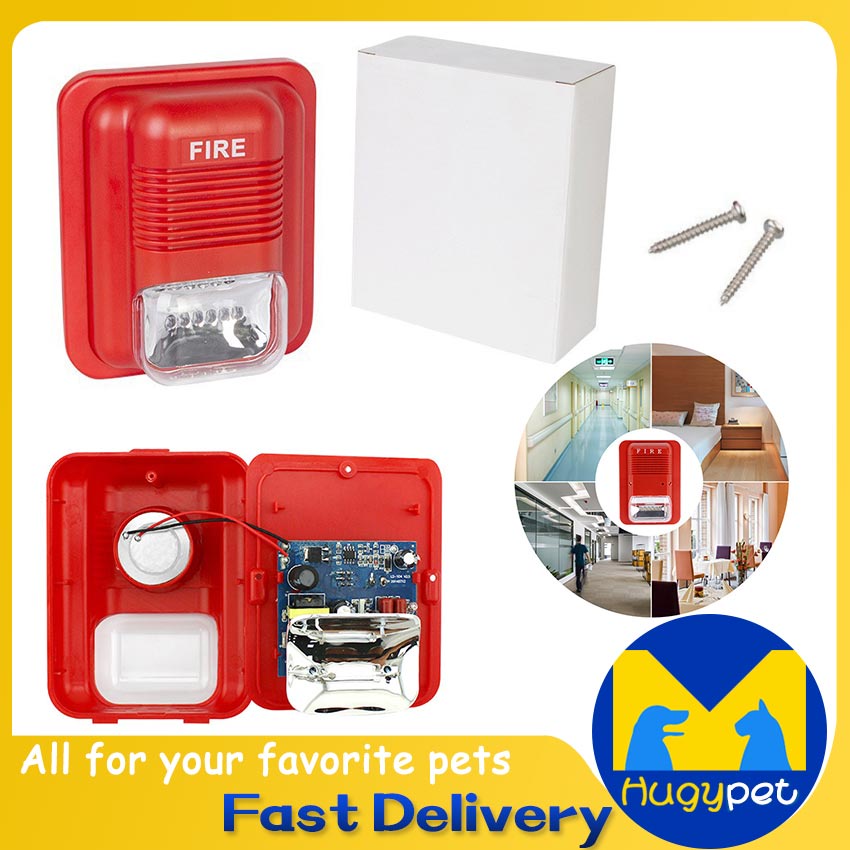 24V Fire Alarm Warning Strobe Siren Horn Sound Strobe Alert Security System For Home Office ...