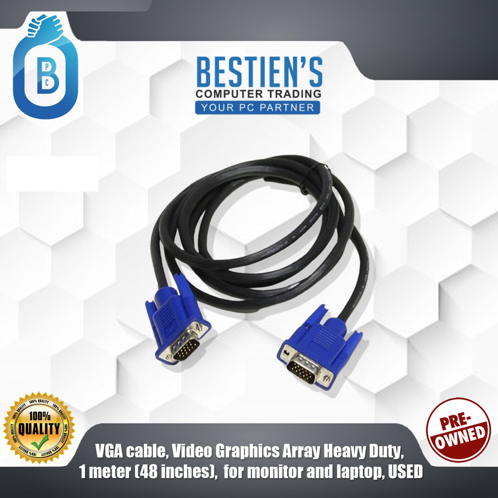 VGA cable, Video Graphics Array Heavy Duty, 1 meter (48 inches), for ...