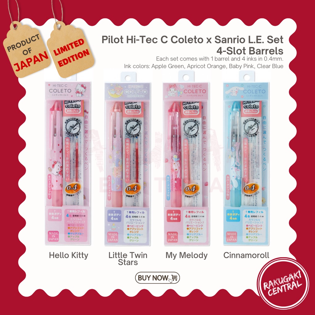 Pilot Coleto Hi-Tec C x Sanrio 2020 Limited Edition Set | Shopee ...