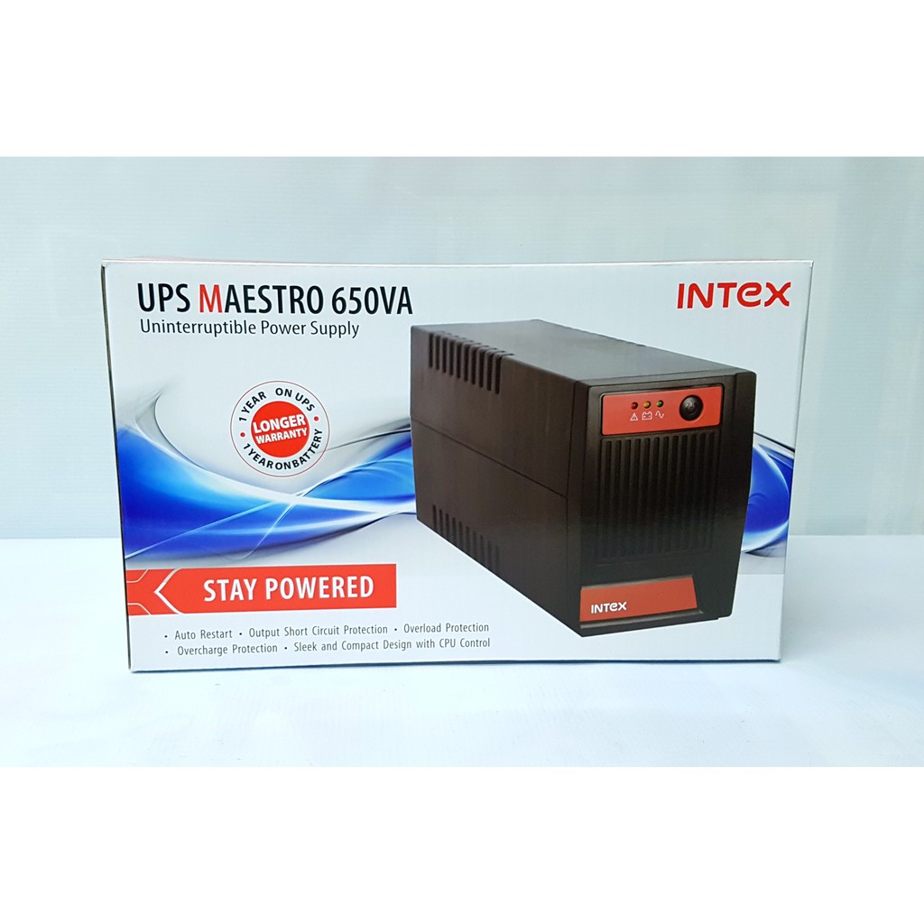 Intex MAESTRO UPS 650VA with 2-socket Uninterruptible Power Supply ... Intex MAESTRO UPS 650VA with 2-socket Uninterruptible Power Supply ...