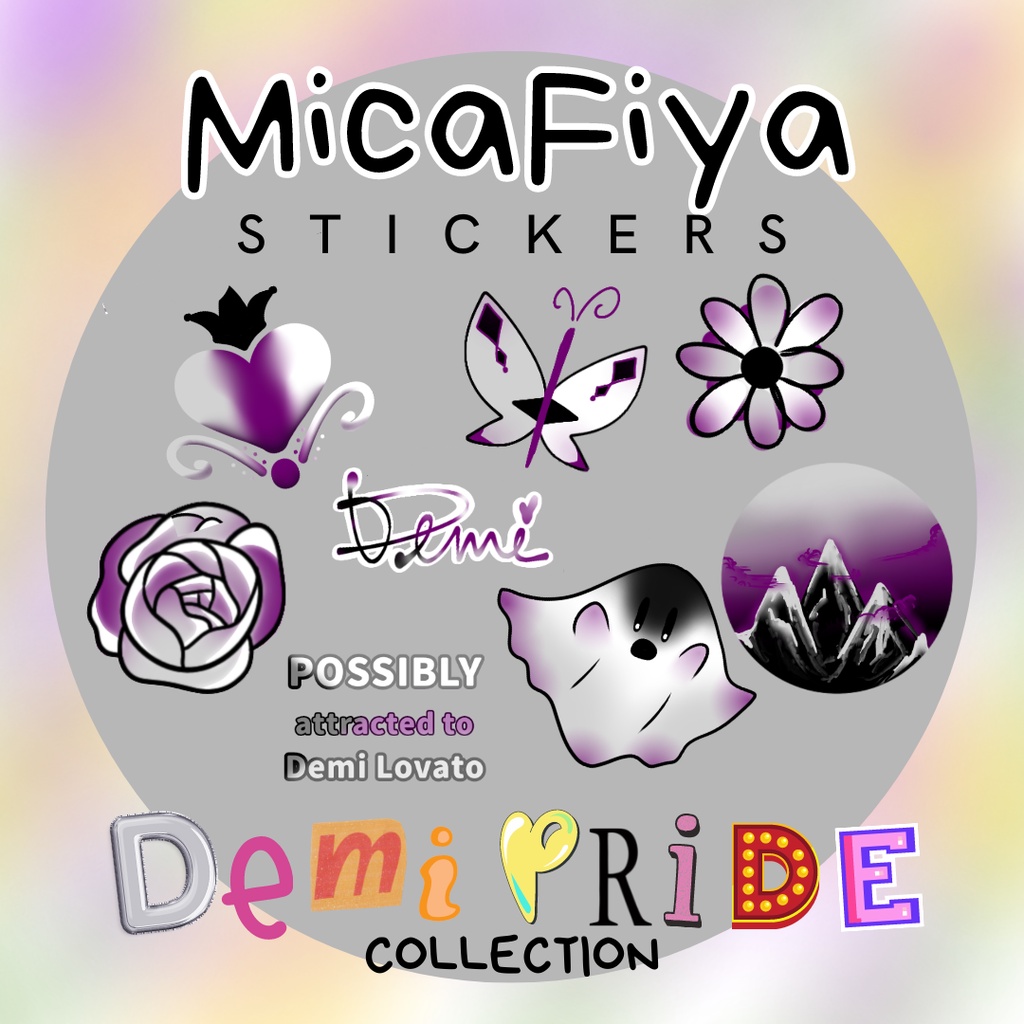 MicaFiya Stickers || Demi Pride Collection, 8 pcs. || Waterproof, Die ...