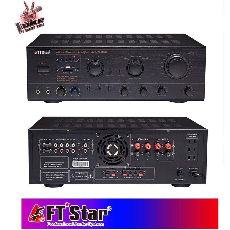 FT-Star Amplifier AV802BT with FM ,USB, SD Port, MP3 and Bluetooth ...