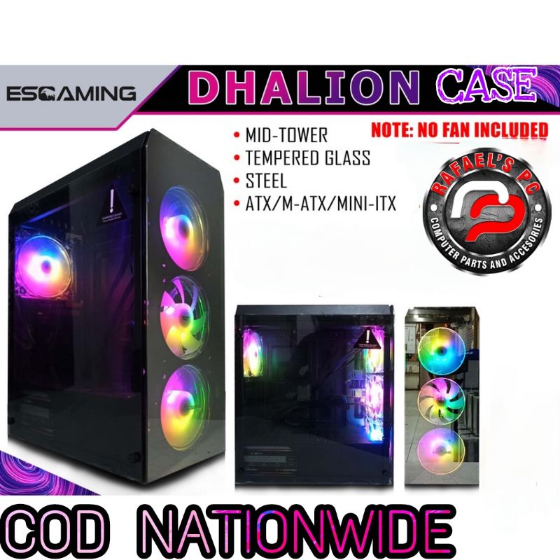 ESGAMING DHALION GAMING CASE TG MIDTOWER | Shopee Philippines
