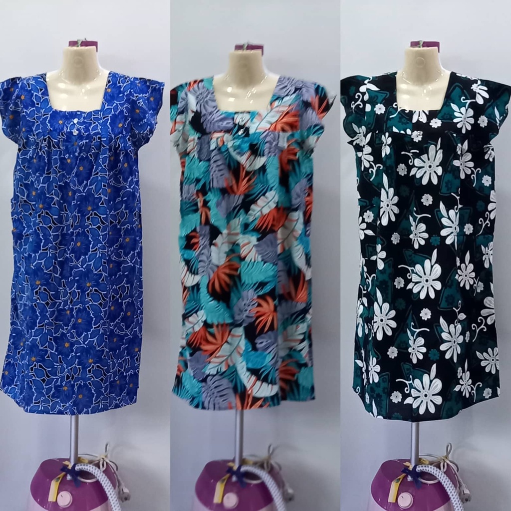 LARGE Size Daster Pambahay Dress Sq neck (Petunia-jungle-sampa ...