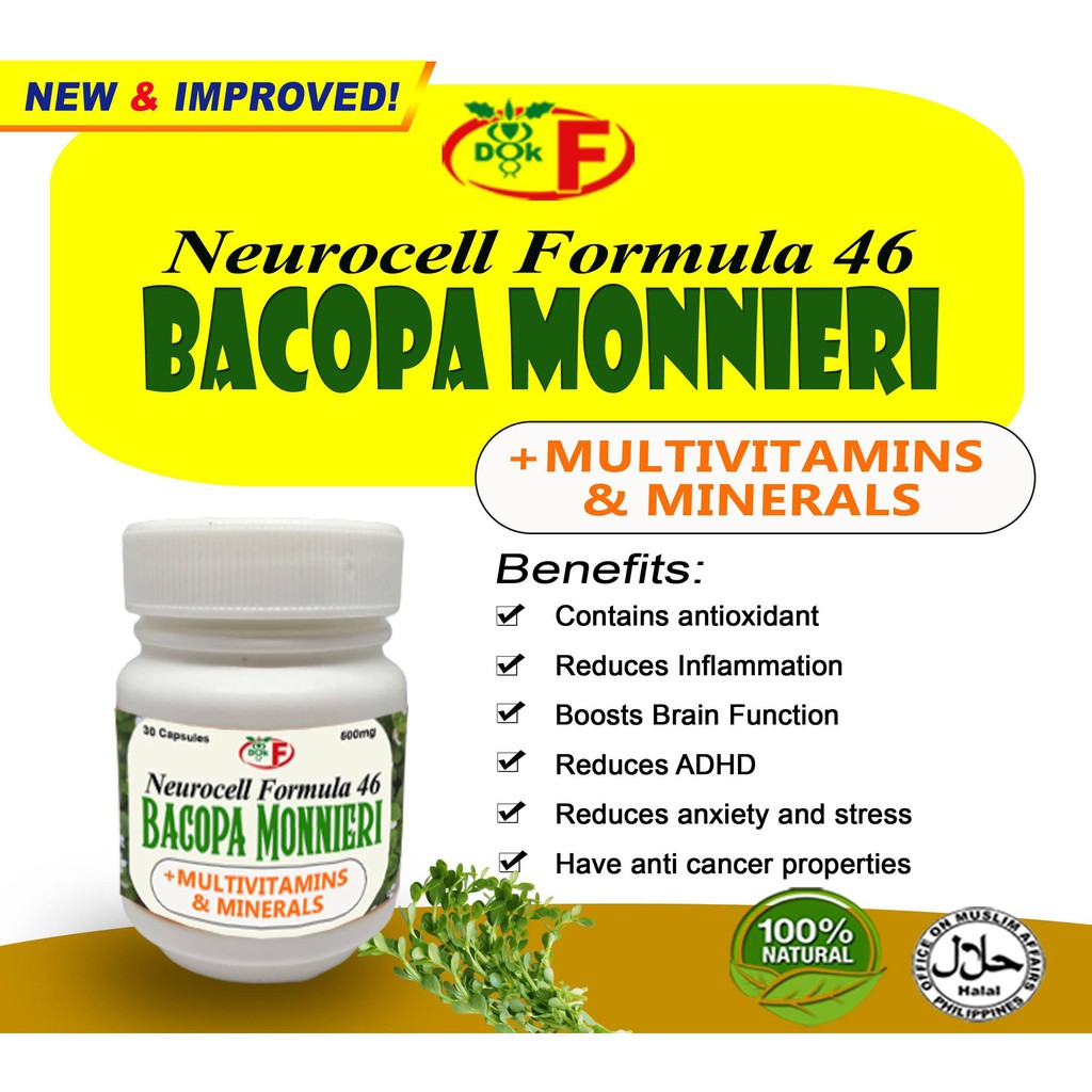 NEUROCELL FORMULA 46 BACOPA MONNIERI CAPSULES (FORMULA) presyo ₱250