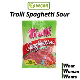 [Trolli] Spaghetti Sour Strawberry (with free-gift) Vegan Jelly Veggie ...