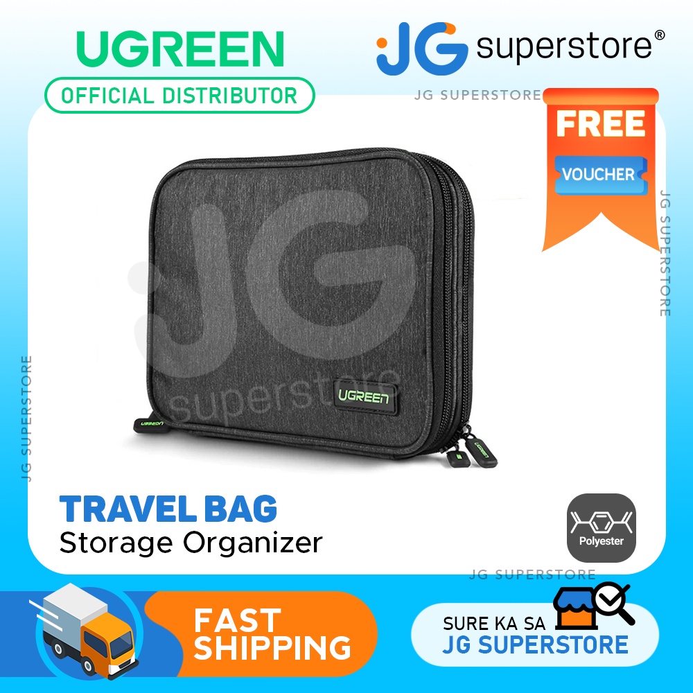 UGREEN Organizer Storage Travel Bag 2-Layer Large Capacity Soft Case ...
