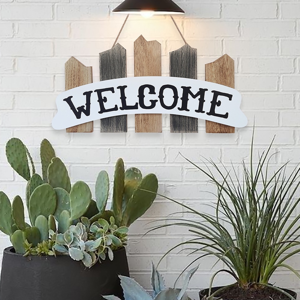 Welcome Sign Farmhouse Front Door Decoration Wood Rustic Hanging Sign ...