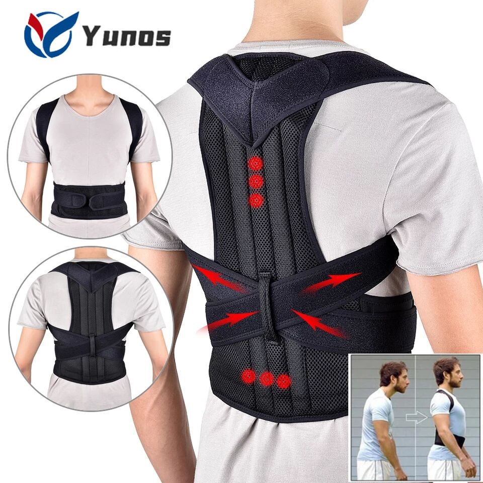 Yunos Adjustable Back Posture Corrector For Men, Lumbar Spine Support ...