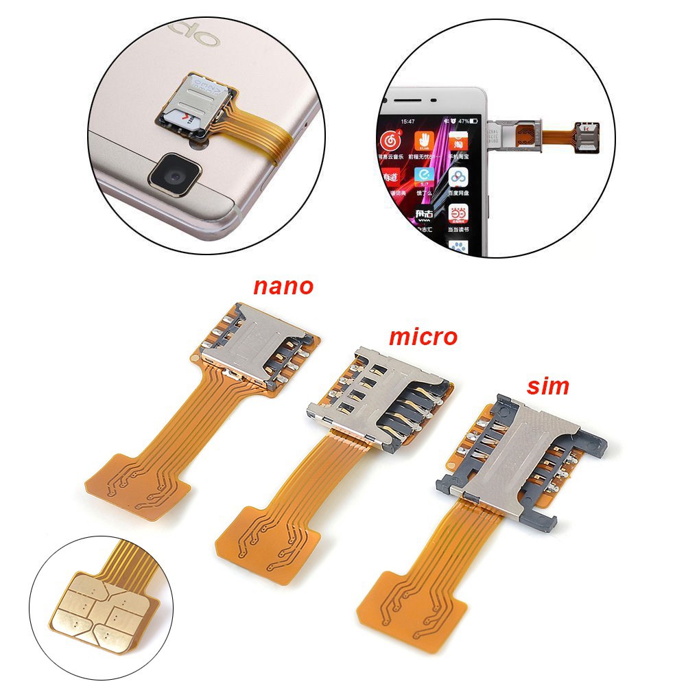 TF Hybrid Sim Slot Dual SIM Card Adapter Micro SD Extender | Shopee ...