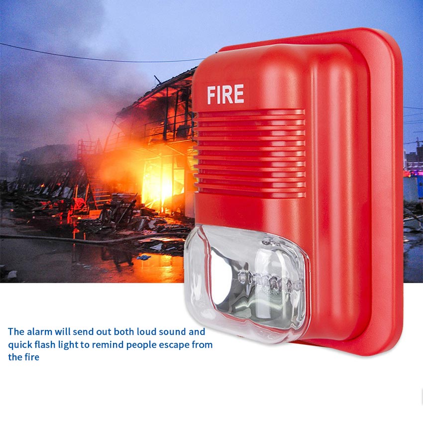 Sound & Light Fire Alarm Control System Sound Strobe Warning Siren ...