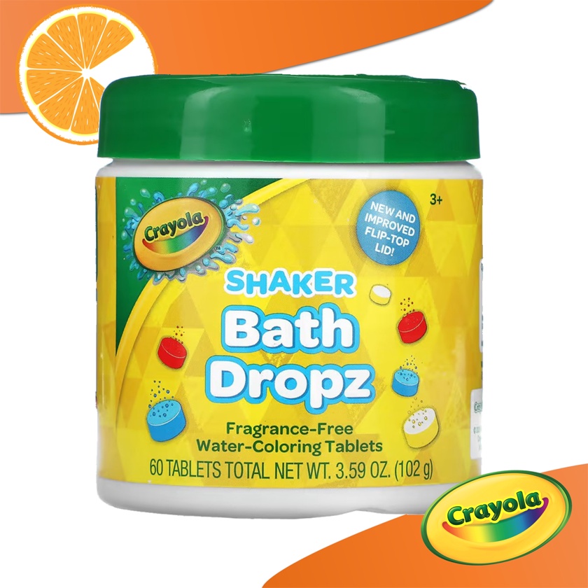 Crayola Shaker Bath Dropz Fragrance Free 60 Watercoloring Tablets ...