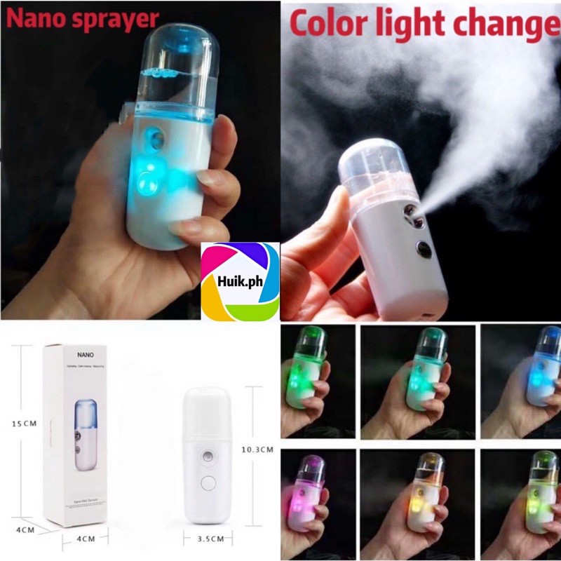 Colorful Light Nano Cool Spray Facial Moisturizing Hydrating Instrument ...