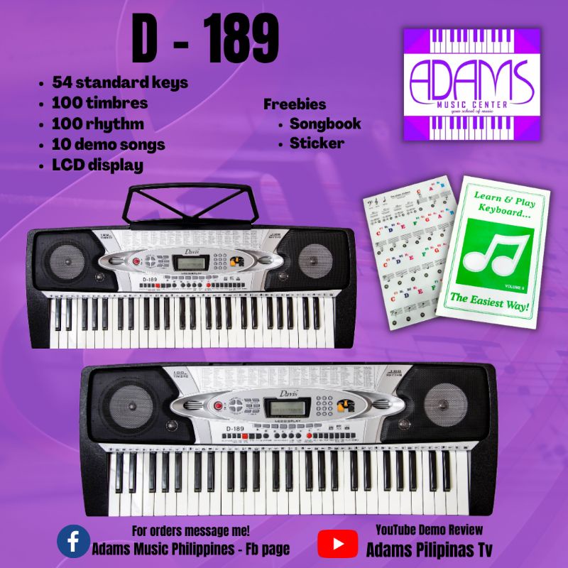 D-189 Davis Digital electronic keyboard piano(complete set) | Shopee ...