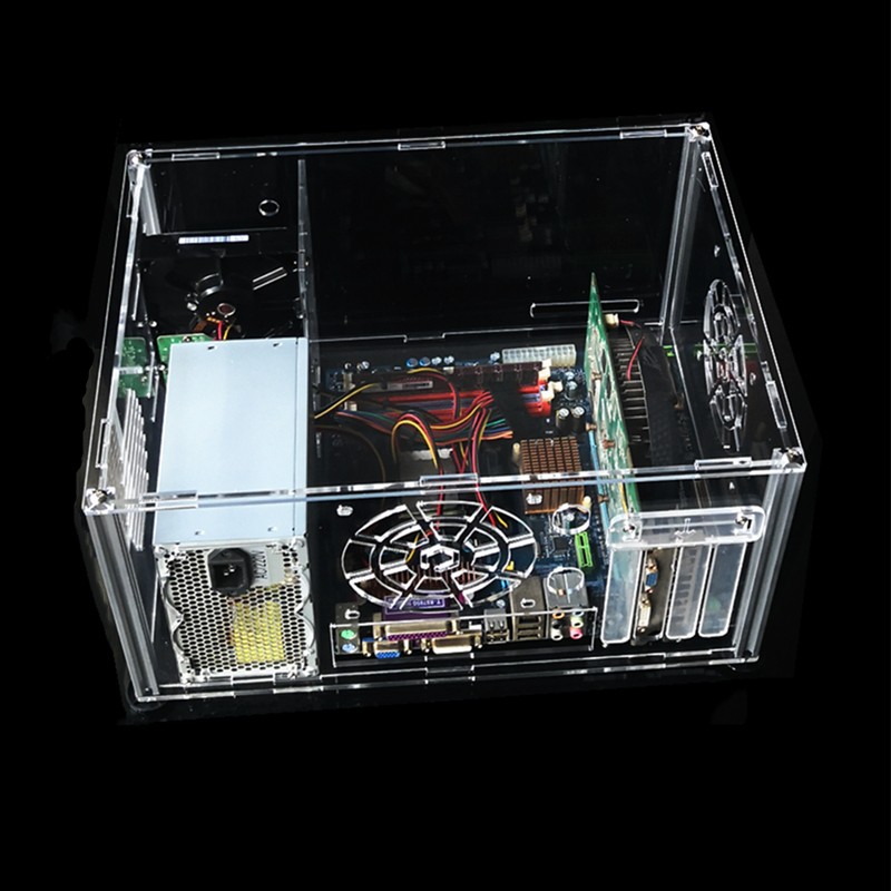 Acrylic Computer Case DIY Transparent Dustproof Desktop Gaming Case ATX ...