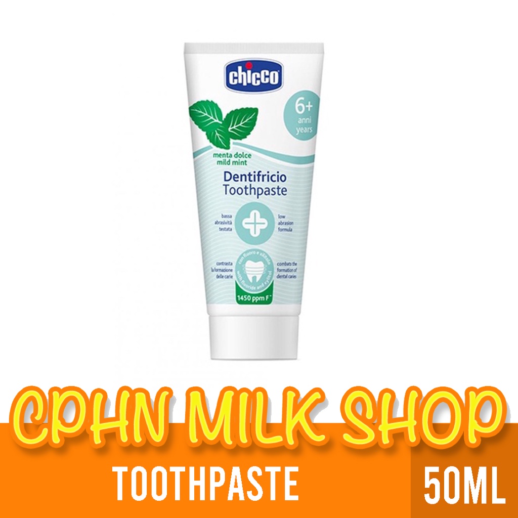 Chicco Mild Mint Toothpaste for Kids with Flouride 50ml (6years old and ...