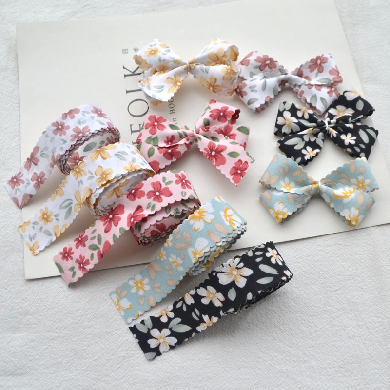 2.5MM Lace trim Flower Fabric Ribbon Handmade Bow Hair Accessories ...
