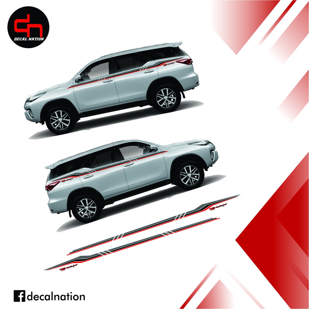 Fortuner Linear Design 3 Customized Decals weatherproof Cut Out Vinyl ...