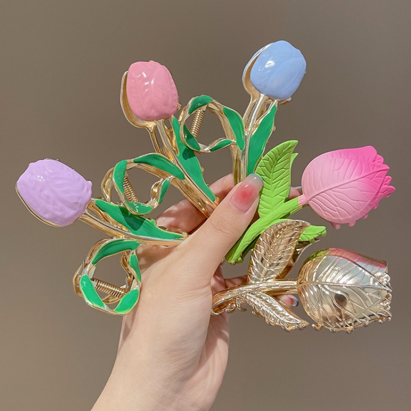 Korean Tulip hair clip grace Flower hair clamp hair accessories for ...