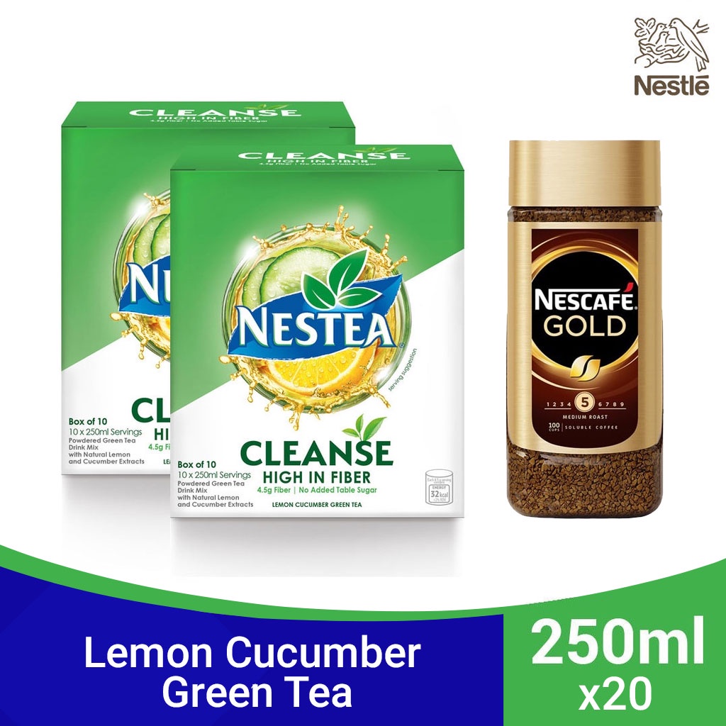 NESTEA Cleanse Powdered Green Tea with Fiber 250ml - Pack of 20 and ...