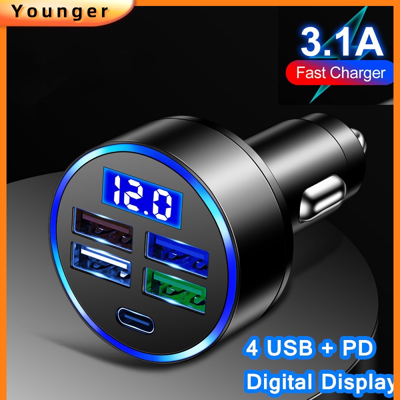 4 Ports Usb Car Charge PD Adoptor In Car Fast Charging For i-Phone Type ...