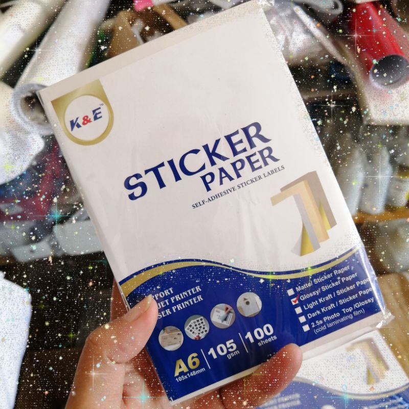100pcs A6(105mmx148mm)Printable Sticker Paper 105gsm Inkjet/Laser ...
