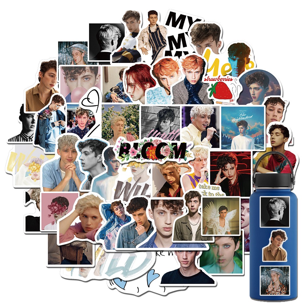 In stock 50pcs Poke Ye Troye Sivan waterproof skateboard laptop luggage ...