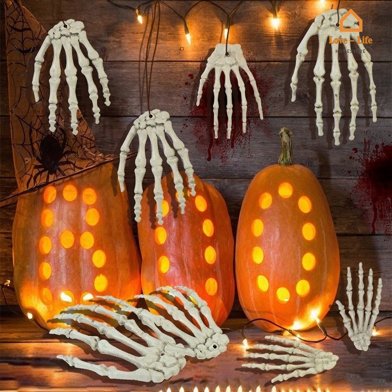 1:1 Ratio Realistic Plastic Palms Bone / Halloween Scary Hand Skeleton ...