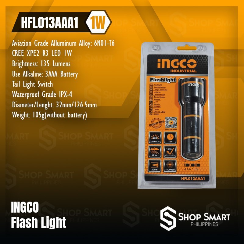INGCO Flashlight ( HFL013AAA1 ) | Shopee Philippines