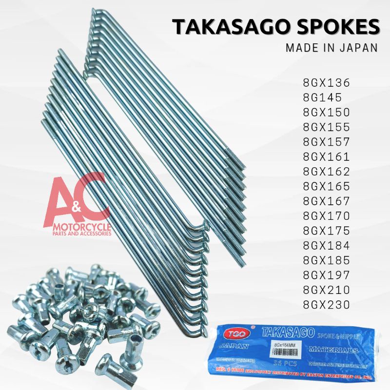 Takasago Spokes/Rios/Rayos 8G Set (36pcs) | Shopee Philippines