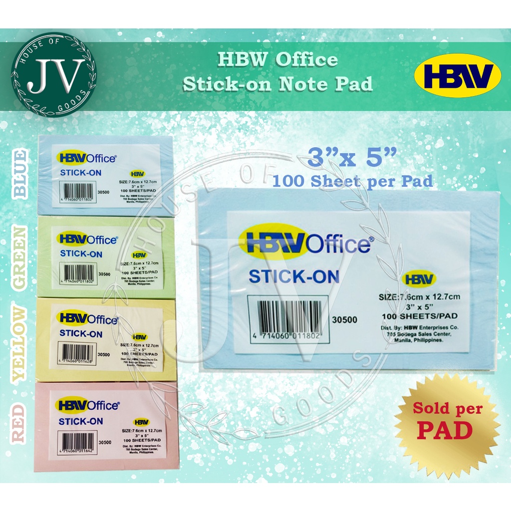 HBW Paper Sticky Notes Pastel Colors | Shopee Philippines