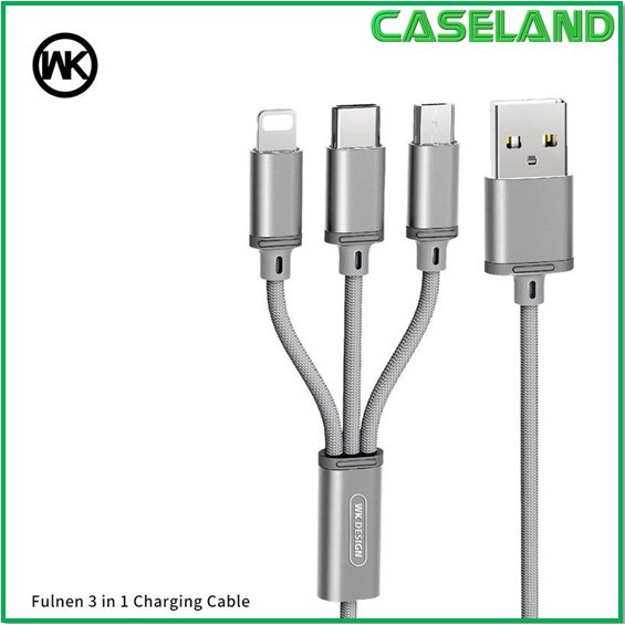 WK Design WDC-091 3 In 1 Data Cable With Quick Charging Interface ...