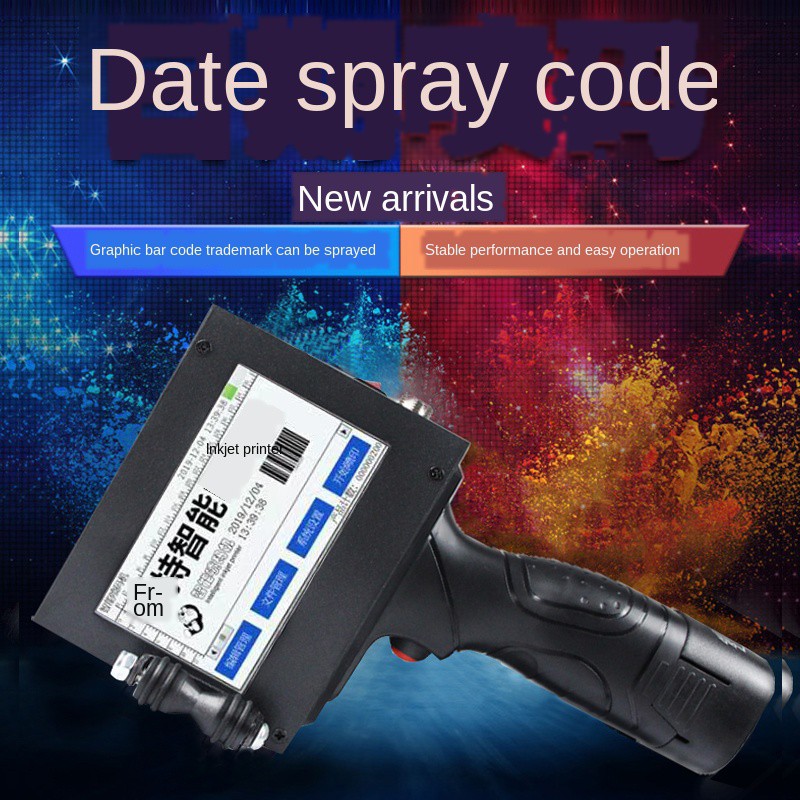 Handheld Touch Screen Inkjet Printer Laser coder Label Print Machine 600DPI 12.7mm USB QR Code ...